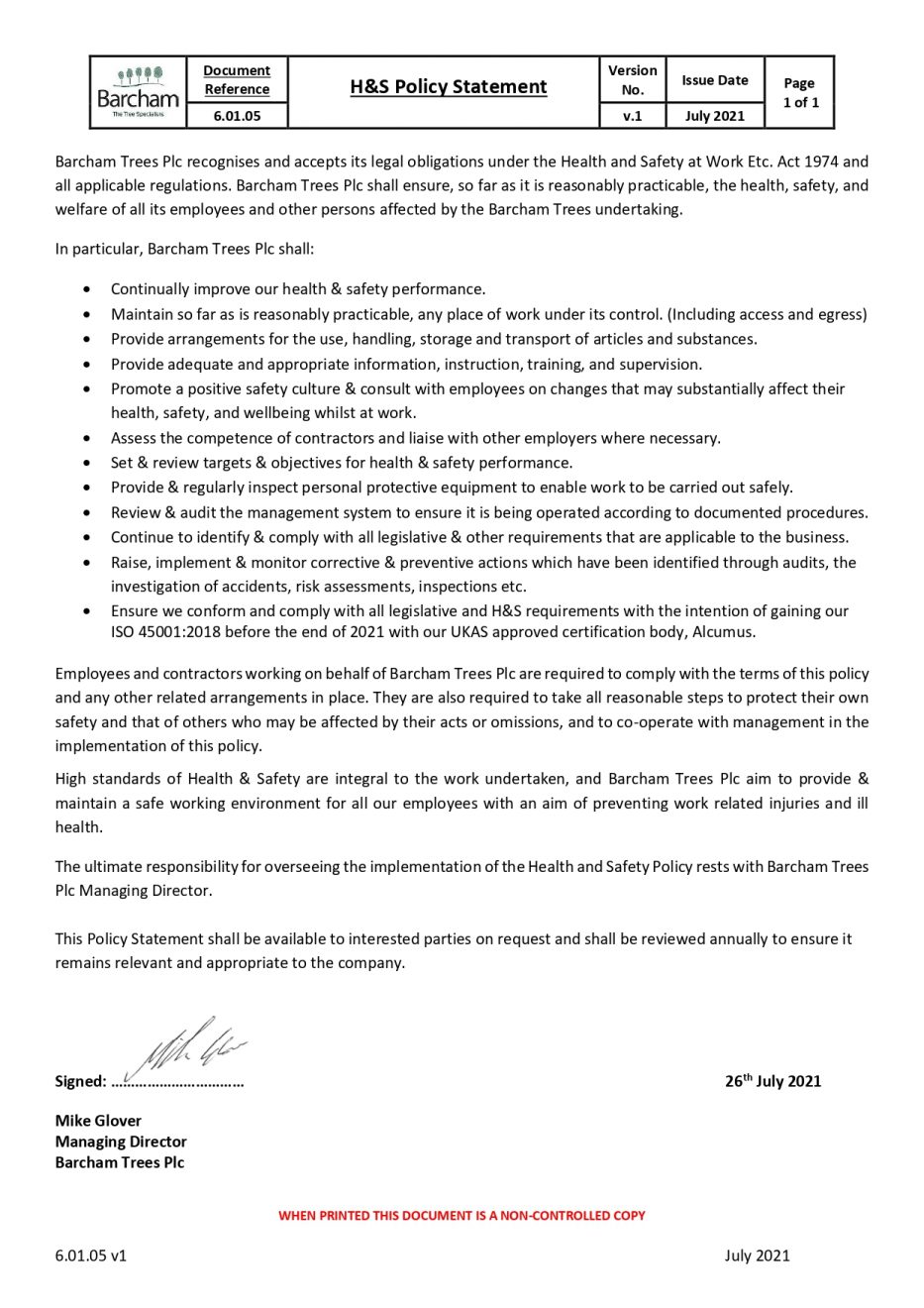 Health and Safety Policy - Barcham